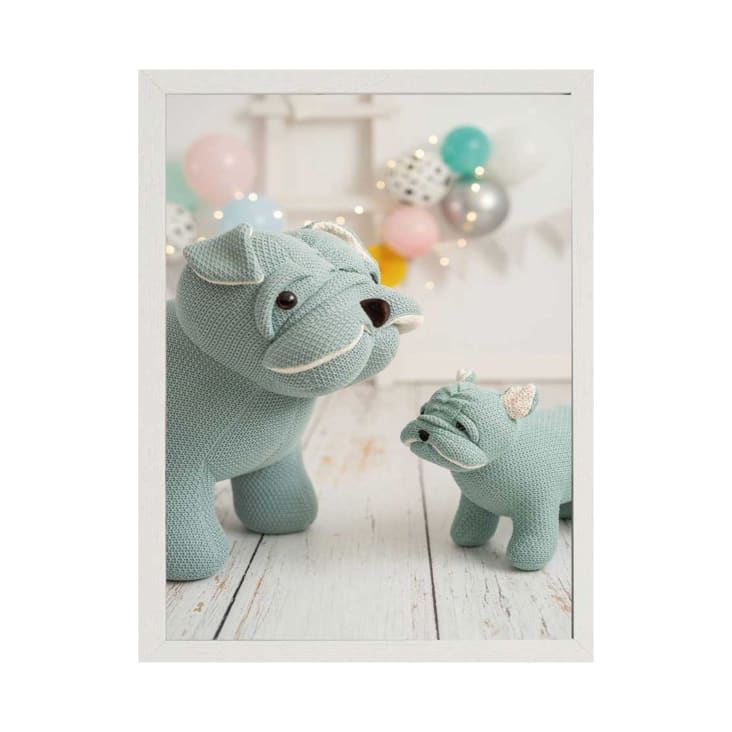 Lámina perros 2 enmarcada madera blanca 43X33 cm DECOWALL | Maisons du ...