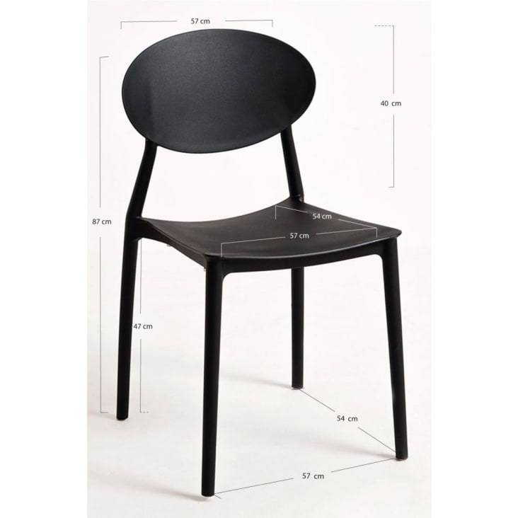 Silla en color negro de estilo vanguardista en policarbonato Bután ...