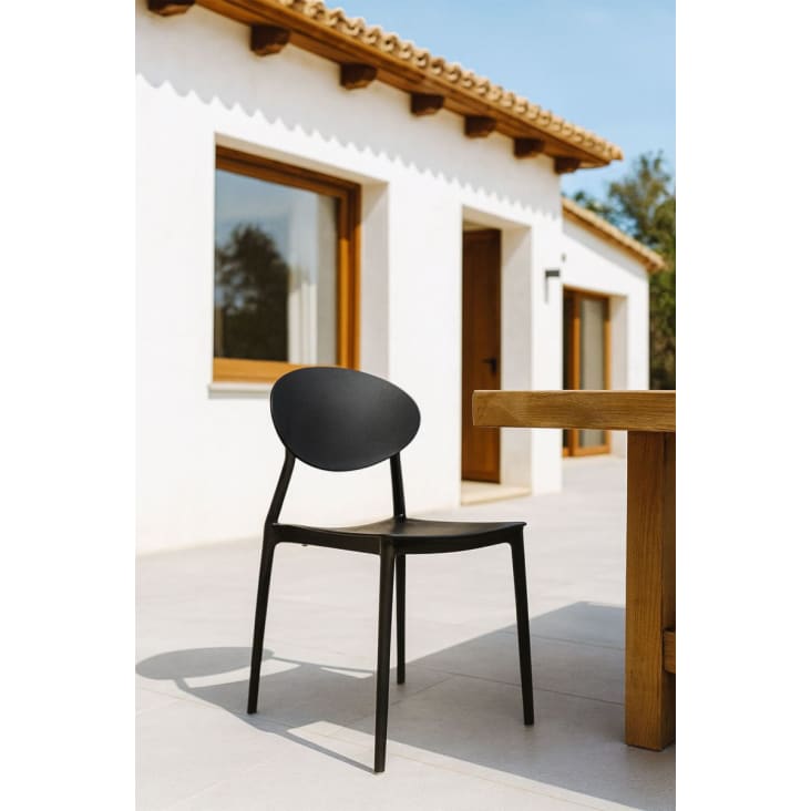 Silla en color negro de estilo vanguardista en policarbonato Bután ...