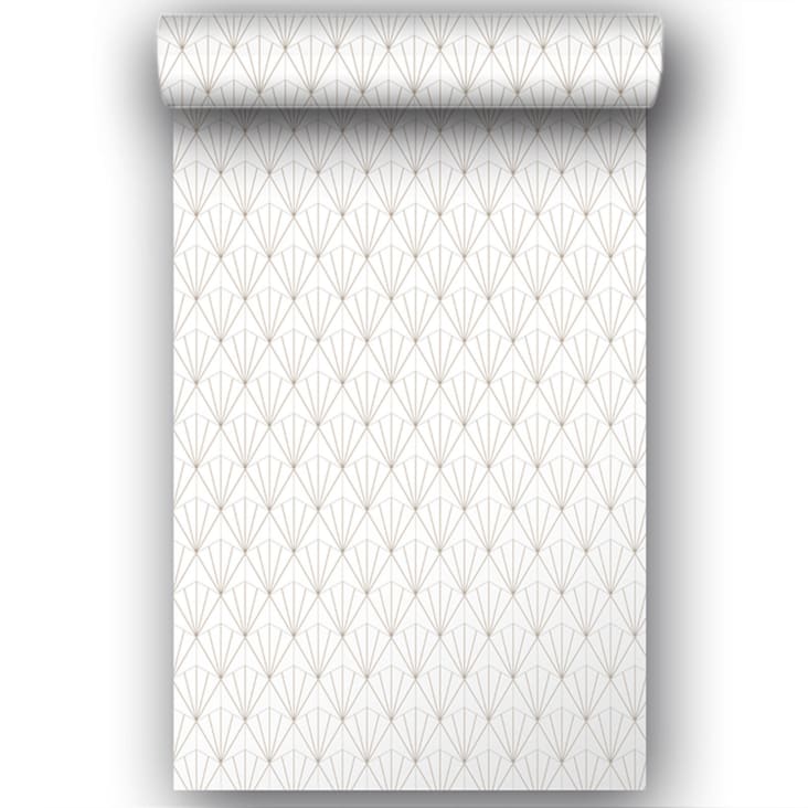 Papel pintado rollo estilo art deco blanco y oro 53x1000cm ART DECO ...