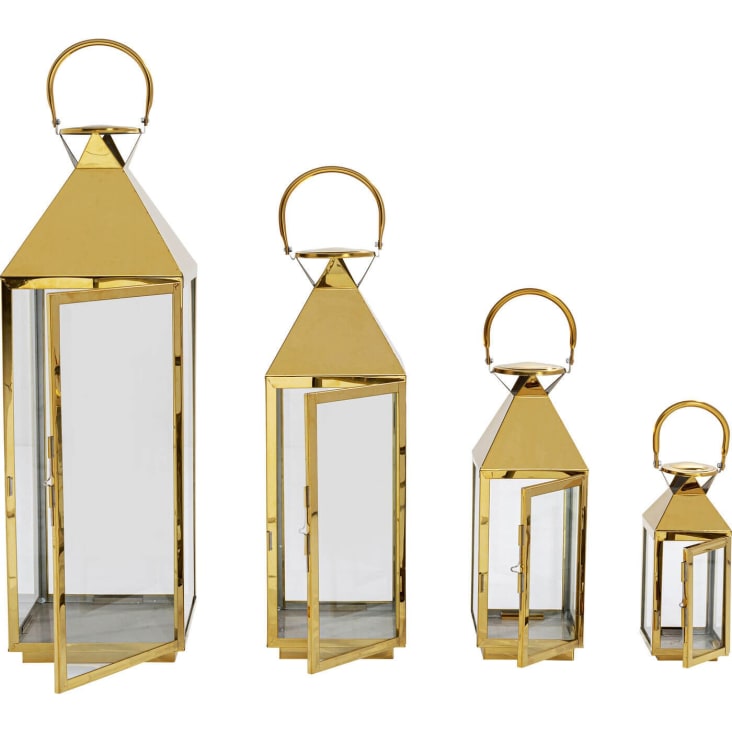 4er-Set Laternen aus Edelstahl und Glas, gold Outlight | Maisons du Monde
