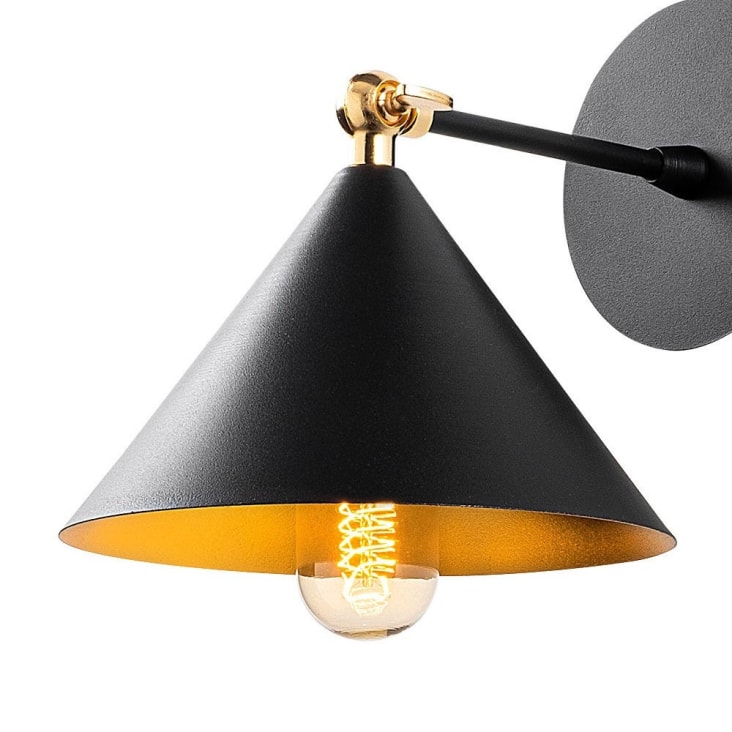 Applique métallique conique noire et orientable HARVEY | Maisons du Monde