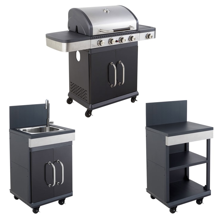Cucina esterna con barbecue a gas a 4 fuochi Fidgi 4 | Maisons du Monde