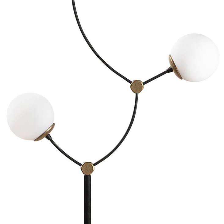 Stehleuchte im Minimalistischen-Stil mit 3 weißen Glaskugeln H151 ...