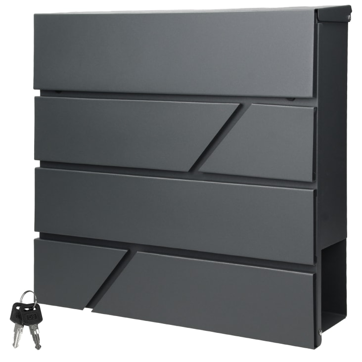 Cassetta postale da parete moderna antracite 37x11x37cm | Maisons du Monde
