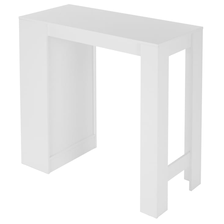 Weißer Bartisch, 110x50x103 cm, mit 3 Regalen, pal | Maisons du Monde