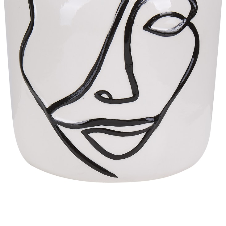 Blumenvase Steinzeug 19 cm Weiß Agrinion | Maisons du Monde