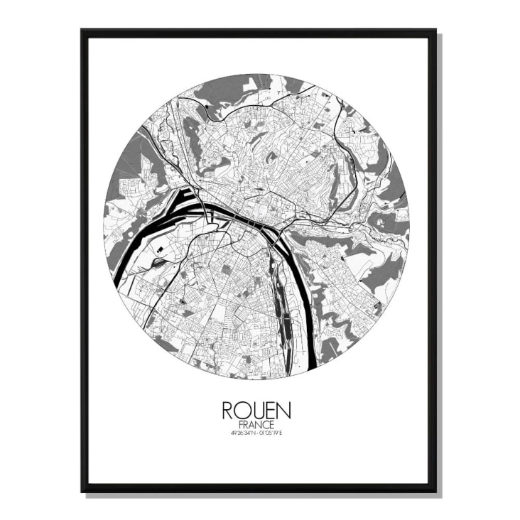 Affiche Rouen Carte ronde 40x50 ROUEN | Maisons du Monde