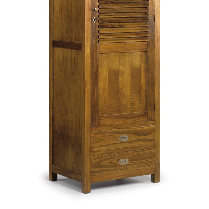 Armadio in legno di mindi marrone 2 cassetti H 200 cm Star | Maisons du ...