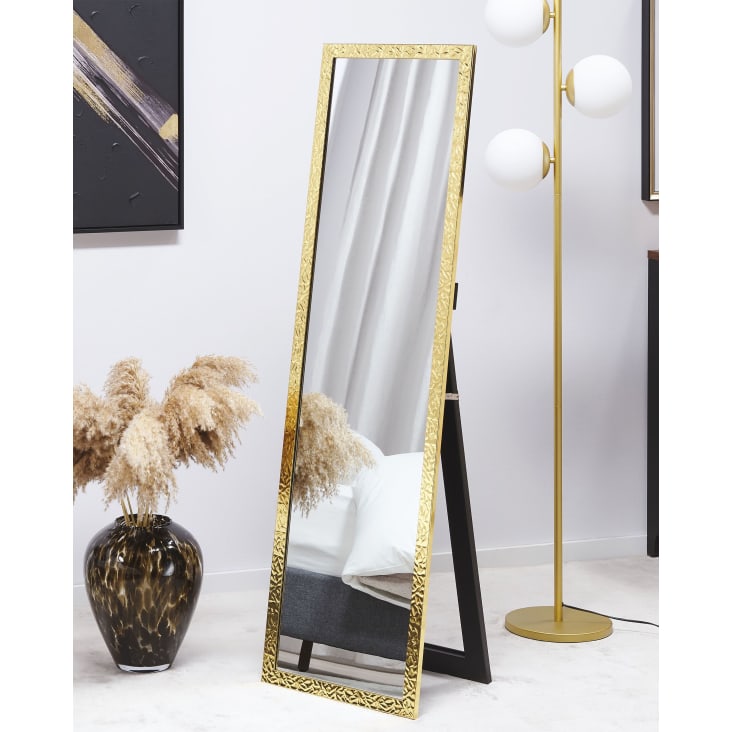 Espejo de pie de material sintético dorado 140x40 Brecey | Maisons du Monde