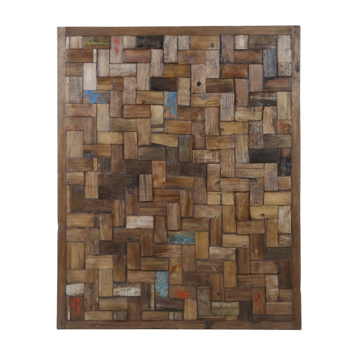 Pannello di pezzi in legno multicolore 80x100 cm | Maisons du Monde