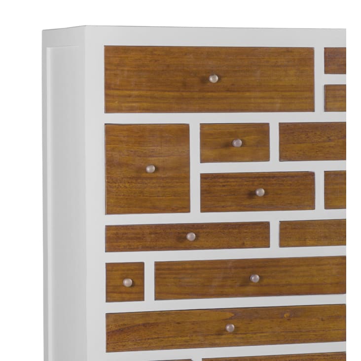 Cassettiera in legno di mindi marrone e bianca L 100 cm | Maisons du Monde