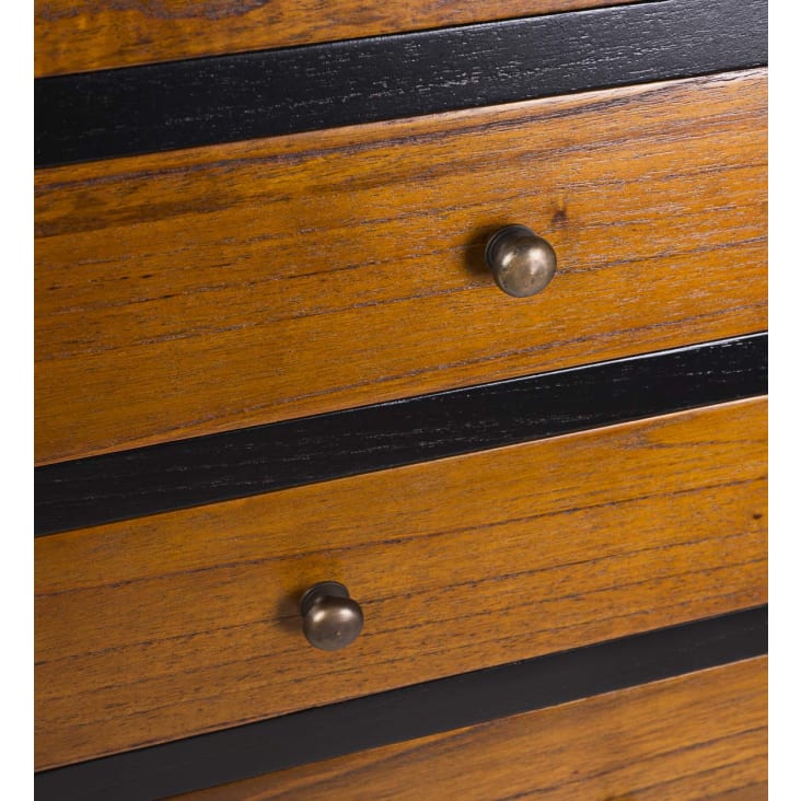 Cajonera de madera de mindi marrón y negro alt. 145 cm | Maisons du Monde