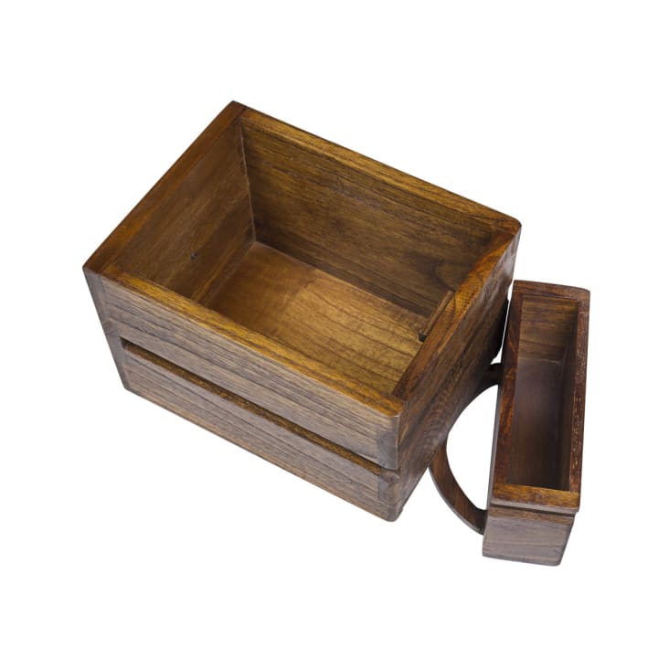 Cajonera de madera de mindi marrón y negro alt. 145 cm | Maisons du Monde