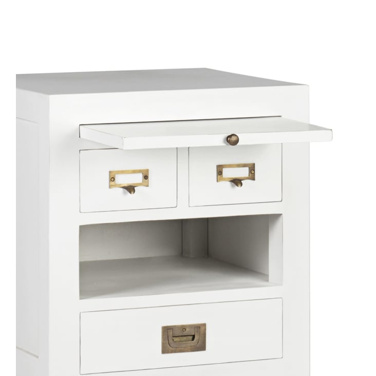 Comodino in legno di mindi bianco L 45 cm EVEREST | Maisons du Monde