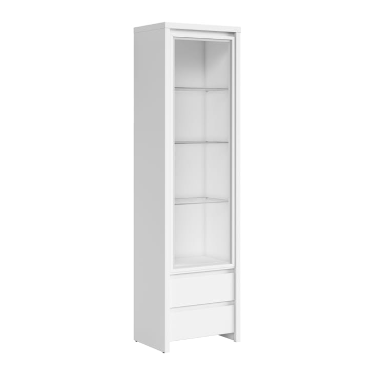 Vitrina 1 puerta 2 cajones estratificado blanco mate Soren | Maisons du ...