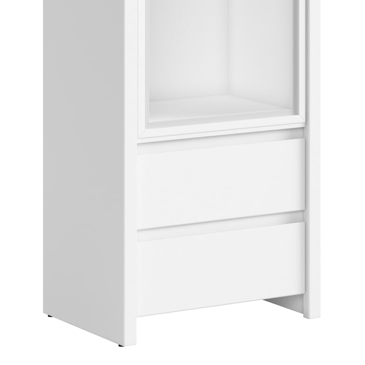 Vitrina 1 puerta 2 cajones estratificado blanco mate Soren | Maisons du ...
