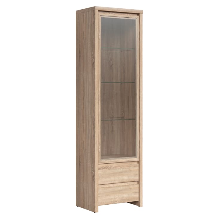 Vitrina 1 puerta 2 cajones estratificado marrón Soren | Maisons du Monde