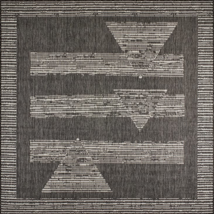 Alfombra cuadrada con motivos geométricos antracita - 200x200 cm SAMBA ...