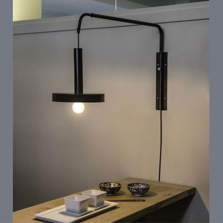 Aplique desplegable en metal negro 70-120cm Whizz | Maisons du Monde