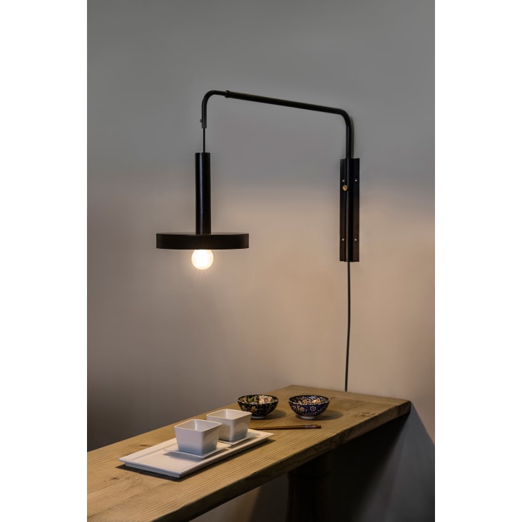 Aplique desplegable en metal negro 70-120cm Whizz | Maisons du Monde