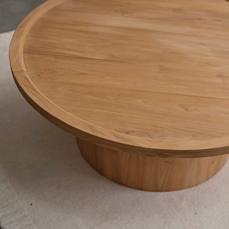 Table basse en teck massif ronde Aldo | Maisons du Monde