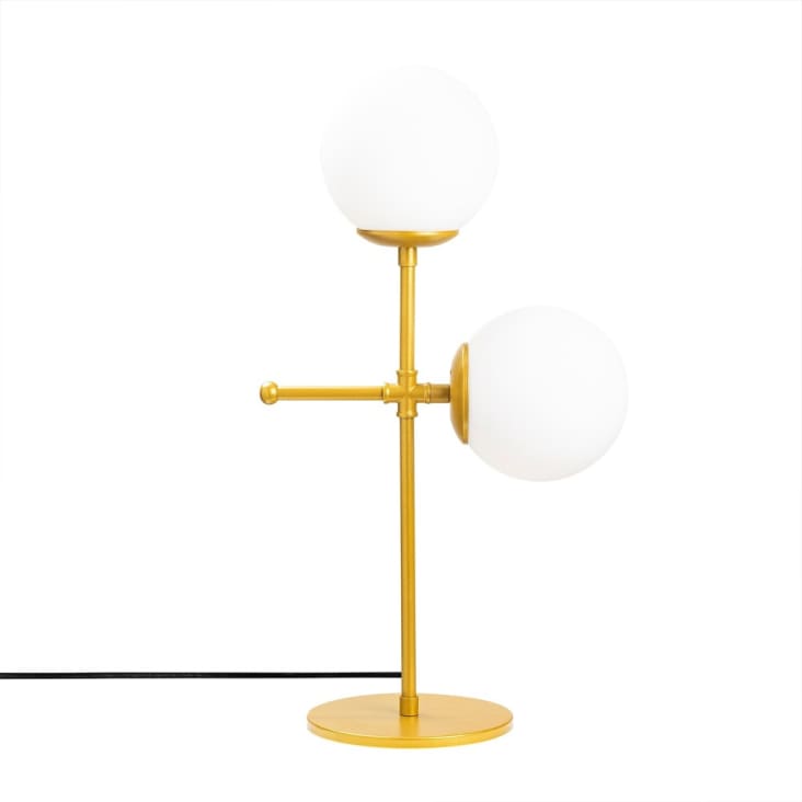 Lampe Gold Weie Kugeln