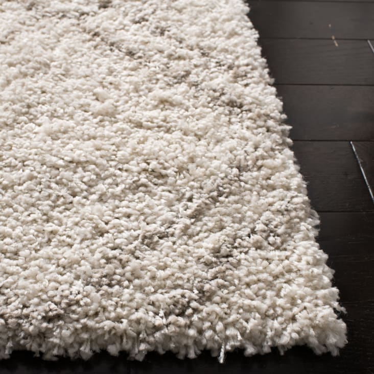 Alfombra beige/blanco 155 x 229 cm Arizona shag | Maisons du Monde