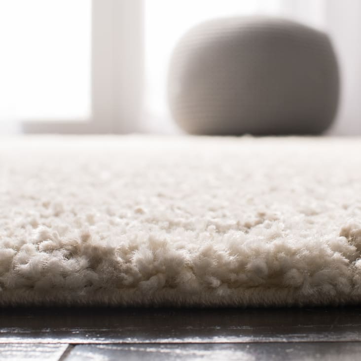 Alfombra beige/blanco 155 x 229 cm Arizona shag | Maisons du Monde