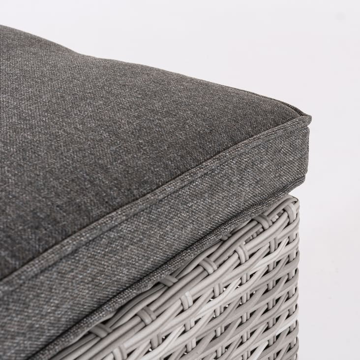Puf de jardín de ratán sintético gris 40x40x49 cm | Maisons du Monde