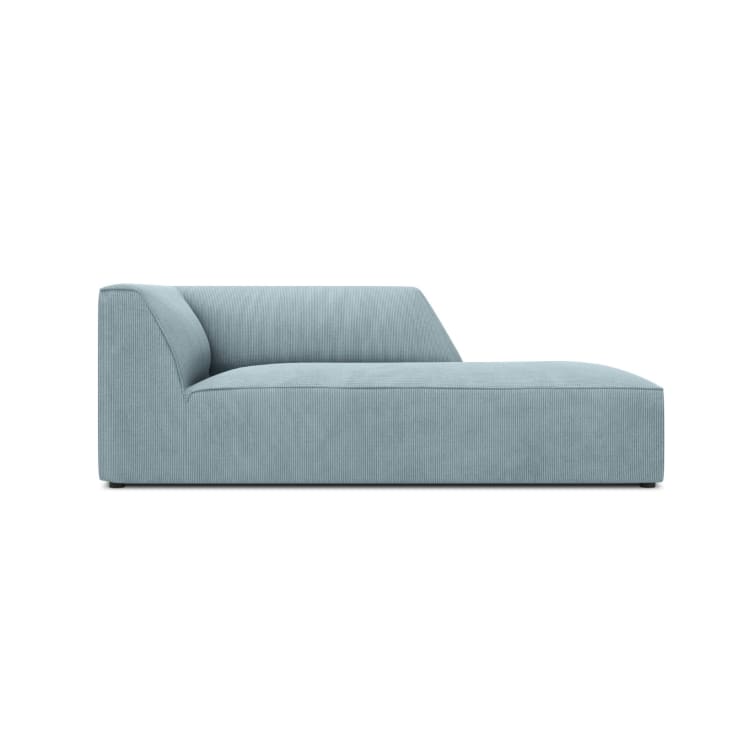 Chaise longue de angulo derecho de pana azul claro Ruby | Maisons du Monde