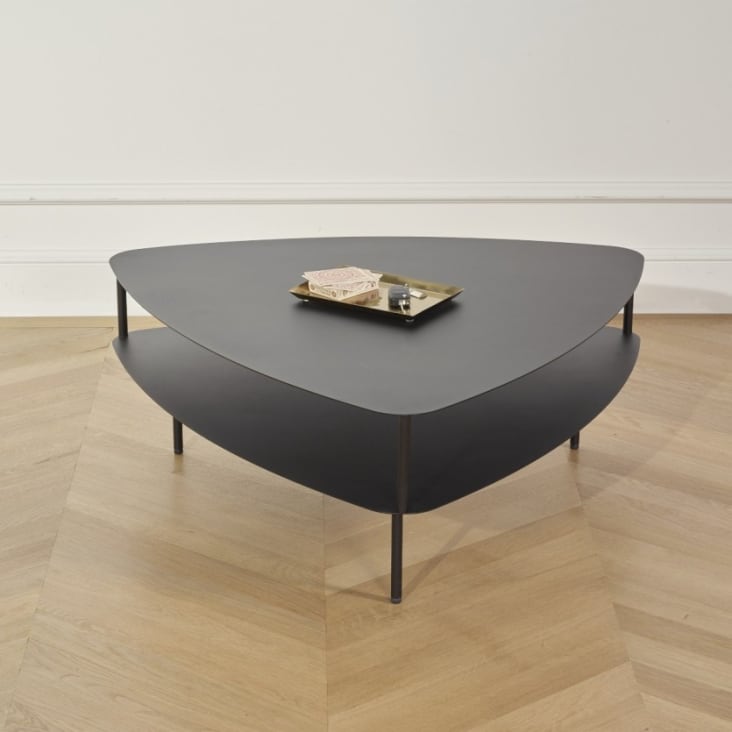 Table basse triangulaire en métal noir East side | Maisons du Monde