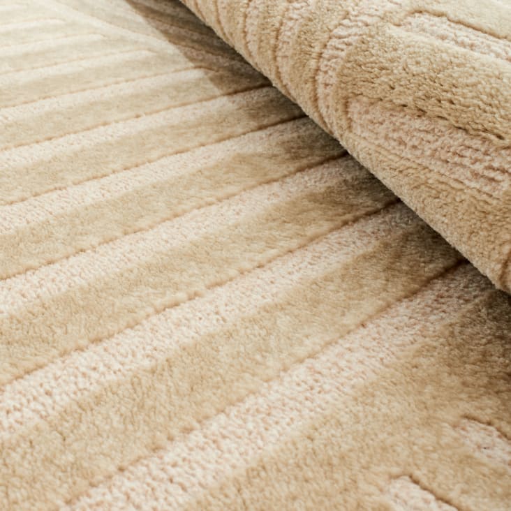 Tapis beige motif arc relief - 80x300 BIANCA | Maisons du Monde