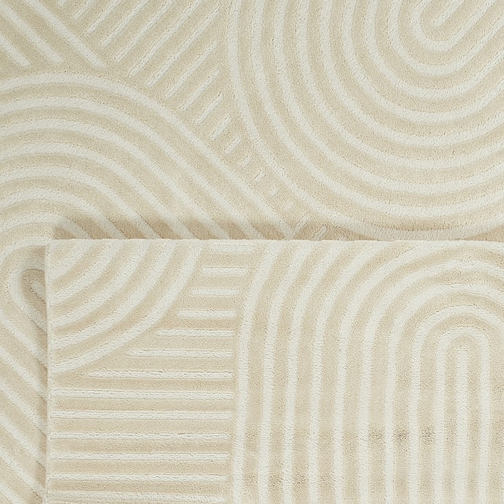 Tapis crème motif arc relief- 80x300 BIANCA | Maisons du Monde