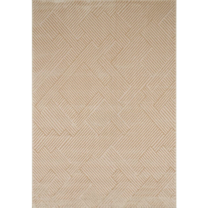 Tappeto beige con motivo geometrico - 120x160 BIANCA | Maisons du Monde