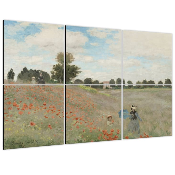 Quadro Multipannello Campo Di Papaveri - Claude Monet cm 100x150 (6 x ...