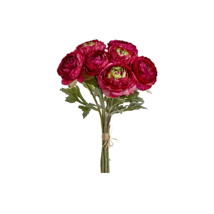 Blumenstrauß aus künstlichen Ranunkeln H40, Burgunderrot | Maisons du Monde