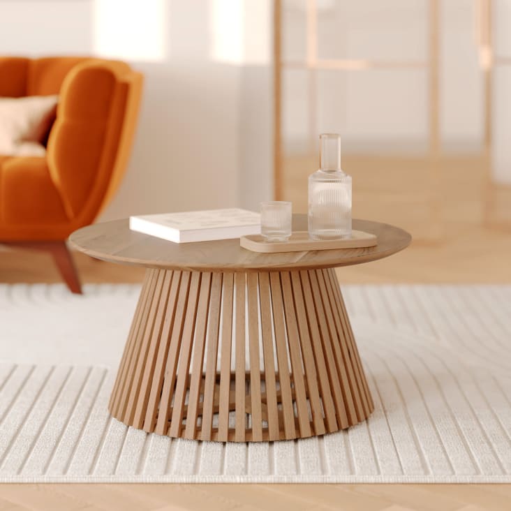 Runder Couchtisch aus hellem Akazienholz, D.80cm Képès | Maisons du Monde