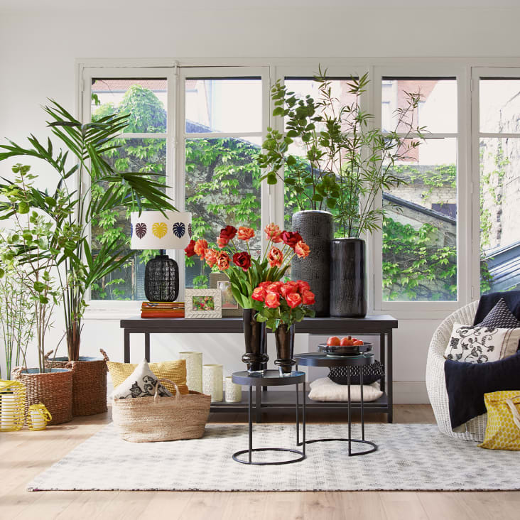 Tallo de rosa artificial rojo anaranjado h57 Sarah | Maisons du Monde