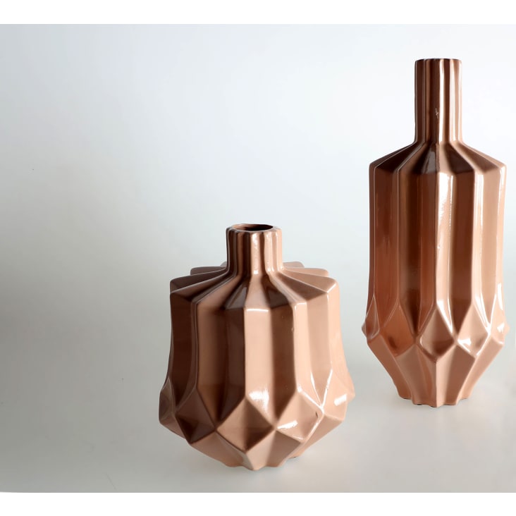 Jarrón de cerámica en color rosa palo de 19x19x23cm AYAKA | Maisons du Monde