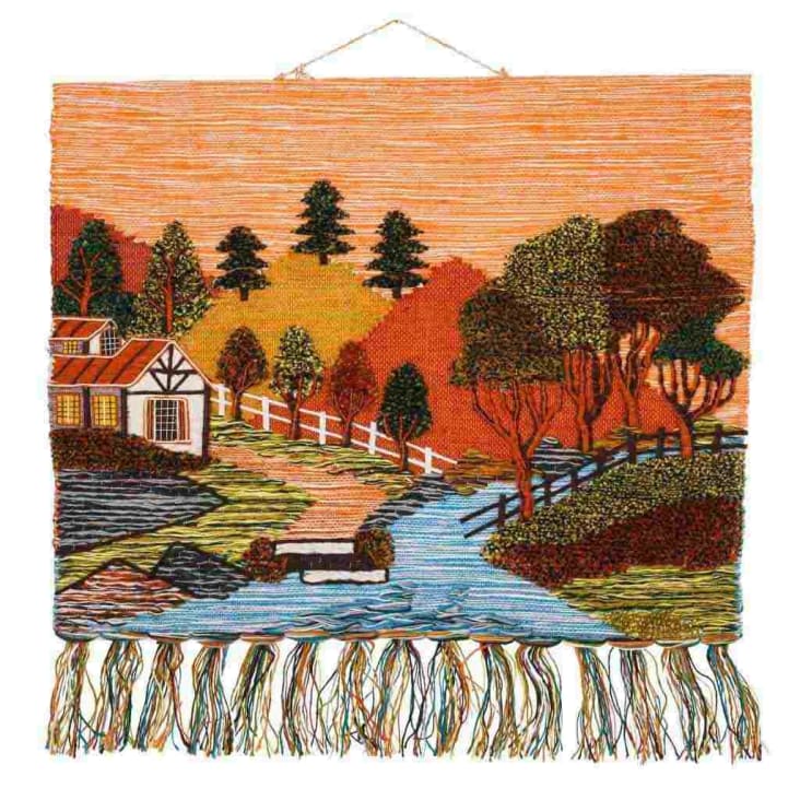 Tapiz de yute tejido artesano decorativo Multicolor 100x80cm | Maisons ...