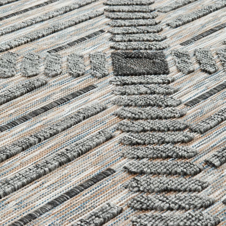 Tapis intérieur et extérieur motif losange anthracite 200x290 ACAPULCO | Maisons du Monde