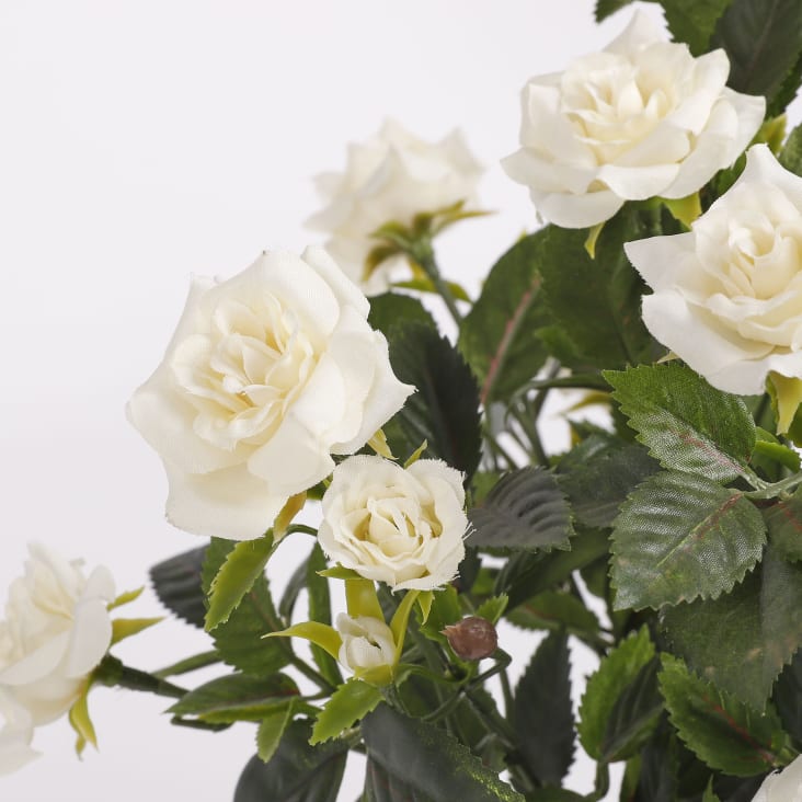 Rosal artificial blanco en maceta alt. 33 Rosebush | Maisons du Monde