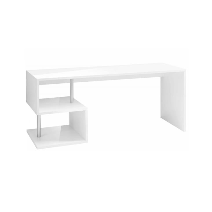 Bureau effet bois blanc brillant 180x60 cm Samuel | Maisons du Monde