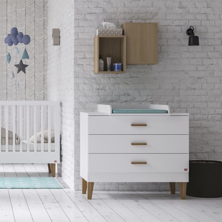 Kommode mit 3 Schubladen L100 x H86.5 cm - weiß Lounge | Maisons du Monde