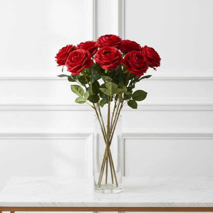 Tallo de rosa artificial roja h33 Tea | Maisons du Monde