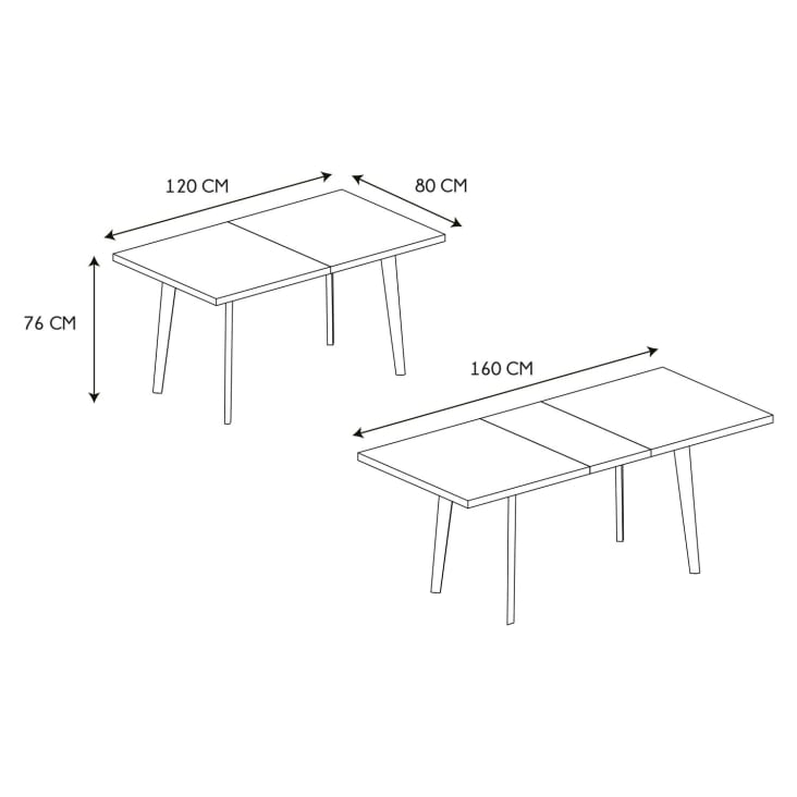 Table extensible pour 4 à 6 personnes gris | Maisons du Monde