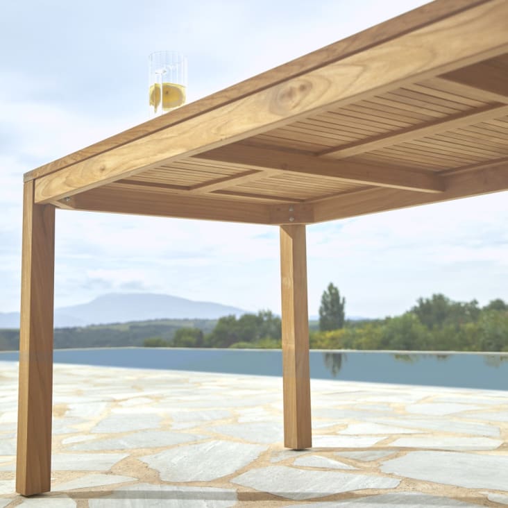 Table de jardin en teck massif 6/8 pers. Teo | Maisons du Monde
