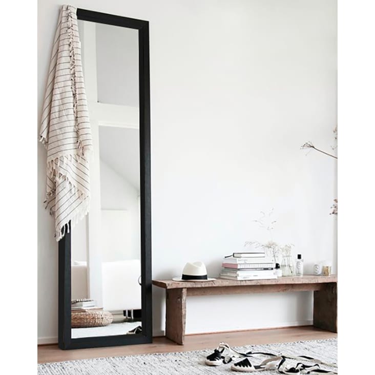 Espejo de madera color negro de 49x149cm Nüi bold | Maisons du Monde
