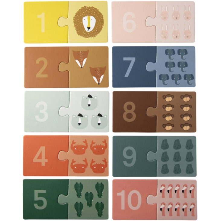 Lot de 10 petits puzzles pour apprendre à compter | Maisons du Monde